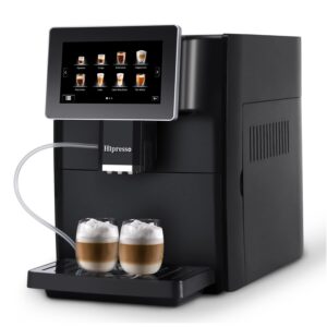 hipresso super fully automatic espresso coffee machine-7" hd tft touchscreen with milk frother 19 bar pressure