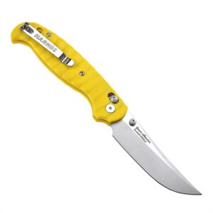 Harnds Giant Silkworm Tactical Folding Knife with SandvikSteel BladeG10 Handle Camping Pocket Knife with Reversible Pocket Clip (yellow)