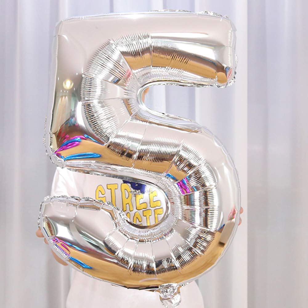 Ceqiny 40" 15th Number Balloon Mylar Balloon 18” Star Heart Foil Balloon 12” Sequins Latex Balloon for Birthday Party Wedding Bridal Shower Photo Shoot Anniversary Decor, Silver 15 Balloon Kit