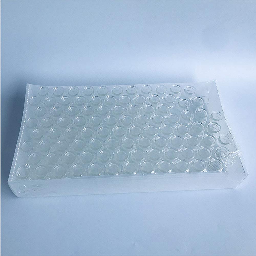 LabZhang 100pcs 10ml Vials-Glass Clear Bottom Headspace Vial with Plastic-Aluminum Flip Off Caps and Rubber Stoppers,Transparent Glass Headspace Vials,10ml Capacity（Transparent）