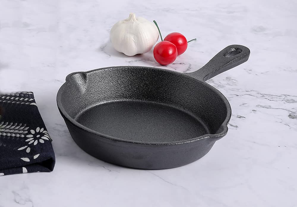 HAWOK DIA.6 inch Round Mini Skillet Black Pack of 6…