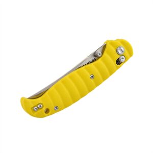 Harnds Giant Silkworm Tactical Folding Knife with SandvikSteel BladeG10 Handle Camping Pocket Knife with Reversible Pocket Clip (yellow)