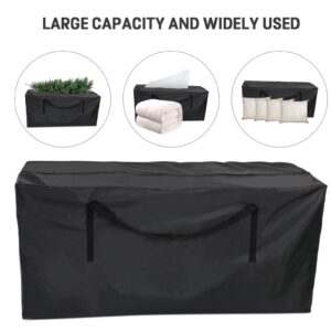 Fenghome Furniture Cushion Storage Bag, Waterproof Fabric Storage Bag with Zipper and Handles for Outdoor/Indoor Patio Furniture Clothes and Pillows and Christmas Tree, 48 x 15.3 x 21.6 Inches, Black