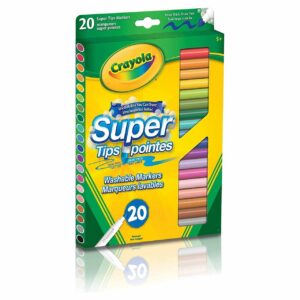 crayola 588106 washable super tips markers, assorted, 20/set