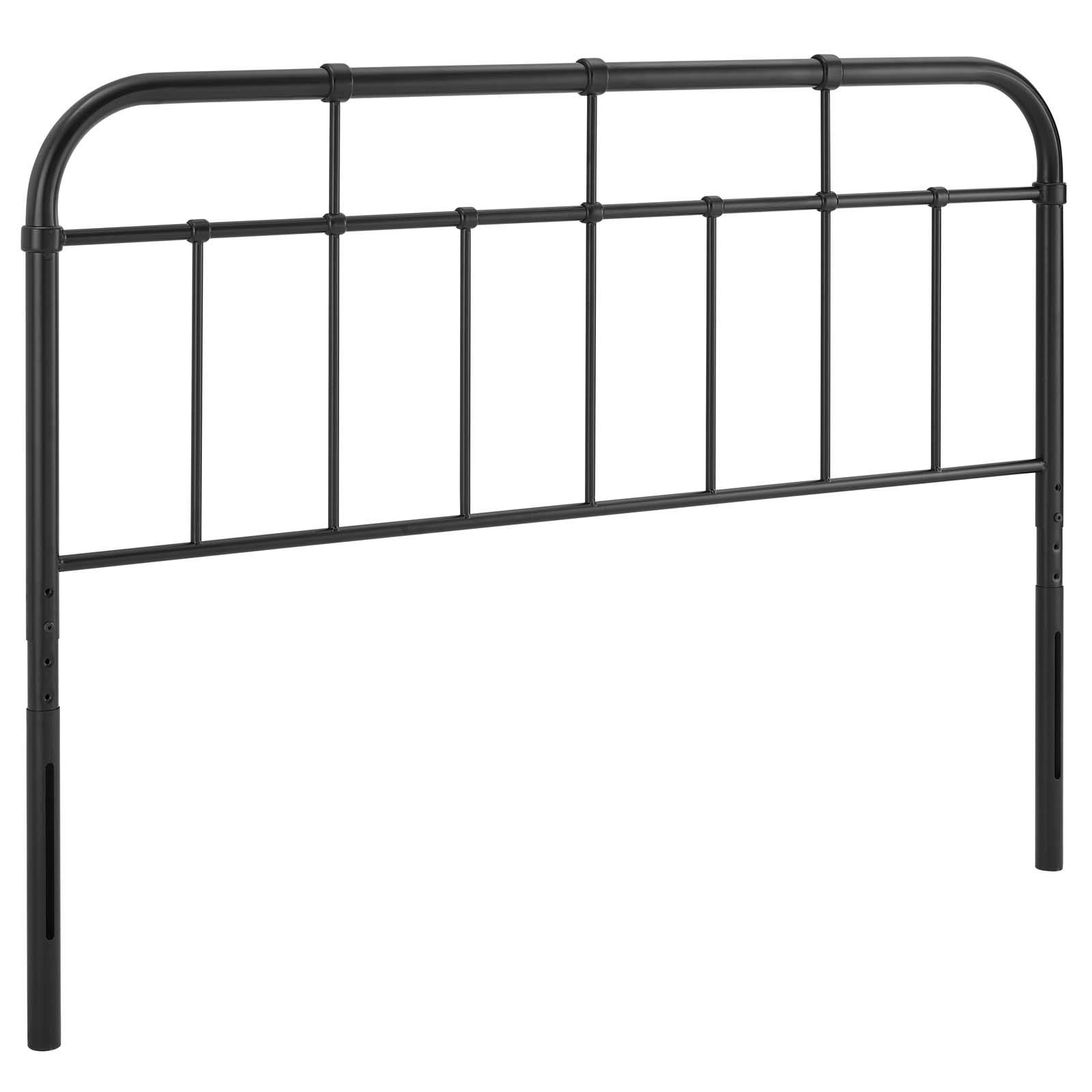 Modway Alessia Modern Farmhouse Metal King Headboard in Black