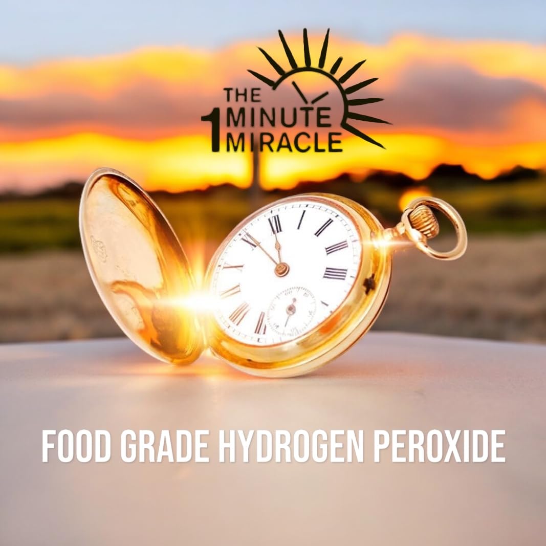 3% Food Grade Hydrogen Peroxide - 16 oz Bottle - 2 Droppers - Recommended by The One Minute Cure Book. The Choice by Professional, Alternative Medicine, and Homeopathic Communities.