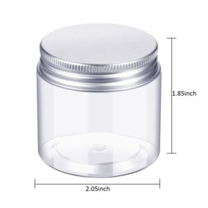 12 Pack Clear Plastic Storage Favor Jars Wide-Mouth Plastic Containers with Lids for Beauty Products (3 Ounce)