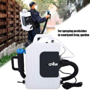 Grow1 Electric Backpack Fogger Machine ULV Atomizer Sprayer with Commercial Hose for Spraying Garden Greenhouse Indoor Outdoor Foggers, 2.5 Gallon