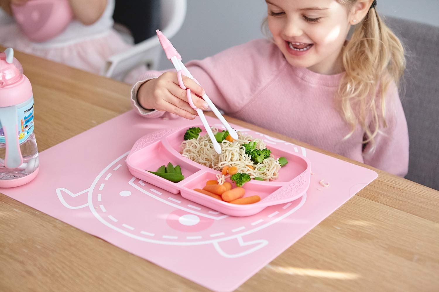 Kids Training Chopsticks with Hinge & Removable Rings, Kids Chopsticks Helpers, BPA/Phthalate/Melamine Free, 36 Month+