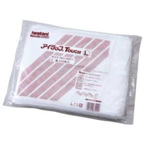 Iwatani Material Plastic Bags, Eye Wraps, TOUCH L, 400 Pieces, Approx. 9.1 x 13.4 inches (230 x 340 mm), Made in Japan, Commercial Use, Large Capacity, Plastic Bags, Food Packaging