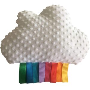 snuggle stuffs cloud n' rainbow 15" minky dot throw pillow