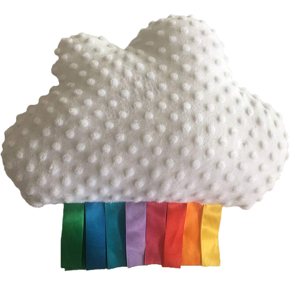 Snuggle Stuffs Cloud n' Rainbow 15" Minky Dot Throw Pillow