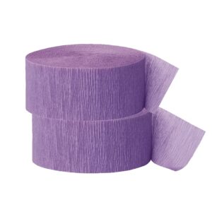 ocd bargain crepe paper streamer, 81 feet (2 piece) - party supplies for parties, baby shower, bridal shower, multi colors (lavender)