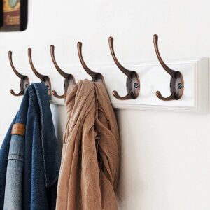 Dual Wall Hooks Coat Hooks Heavy Duty Made of Strong Metal 11Pcs-Coffee