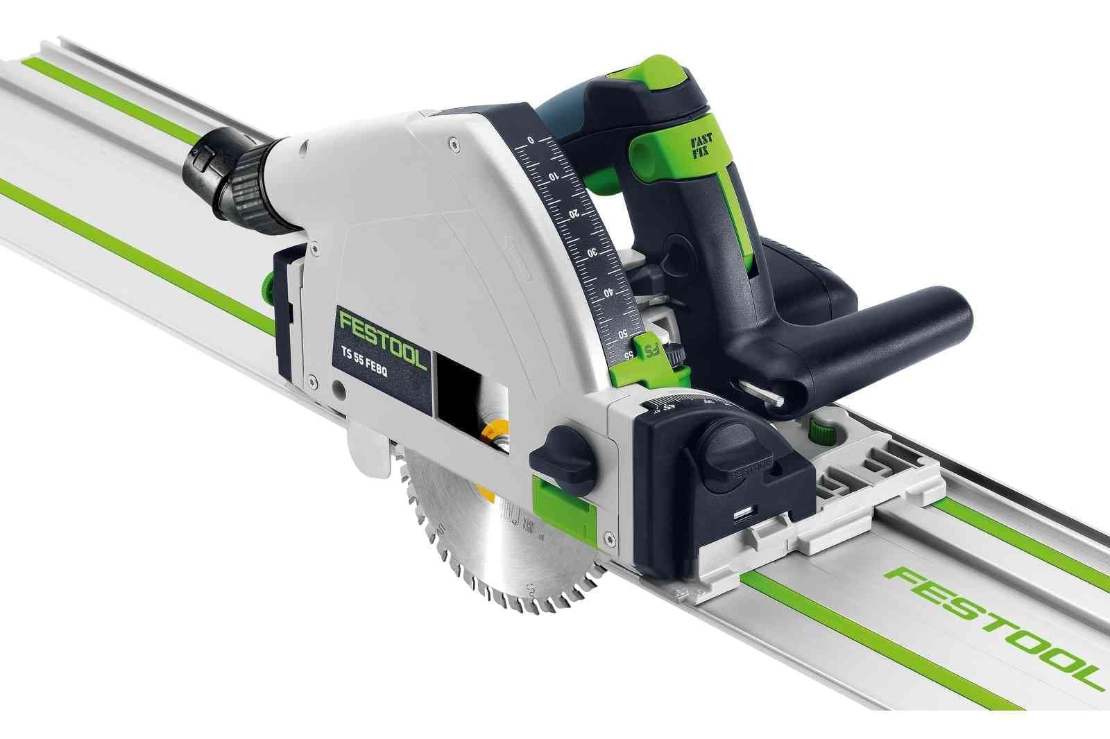 Festool 577014 Plunge-Cut Track Saw TS 55 FEQ-F-Plus-FS with 55-Inch Guide Rail