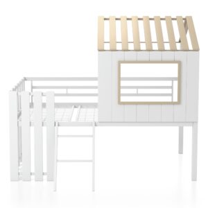 Furniture of America Cumberland Metal Playhouse Themed Twin Bed in White