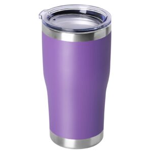 domicare 20oz tumbler with lid stainless steel tumblers bulk, double wall vacuum insulated coffee travel mug powder coated tumbler, purple