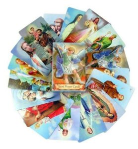 pack of 54 assorted holy cards with catholic saints and prayers | believers corner