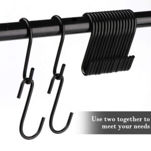 Lemonfilter S Hooks for Hanging Plants 3 Inch 20 Pcs S Metal Hooks,Black S Hooks for Hanging Shower Curtains, Hanging Kitchen Pots and Pans, Coffee Mugs, BBQ Utensils, Clothes, Plants