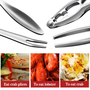 7Pcs Seafood Tools Set including 4 Forks and 2 Lobster Crackers Nut Cracker 1 Seafood Scissors