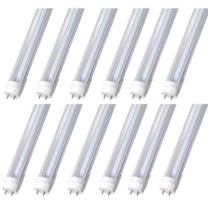 4ft led tube light, t8 t10 t12 led bulb, 32w(60w equivalent) 4160lm, 5000k daylight, clear cover, medium bi-pin g13 base,4 foot fluorescent tube replacement (12 pack)