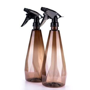 amber spray bottle-cleaning spray bottles,healthy plastic& 32 oz spray bottle for hair&hand&clothe&bathroom&plant，empty mister refillable spray bottles with et,essential oil,water,etc.(2 pack) (amber)