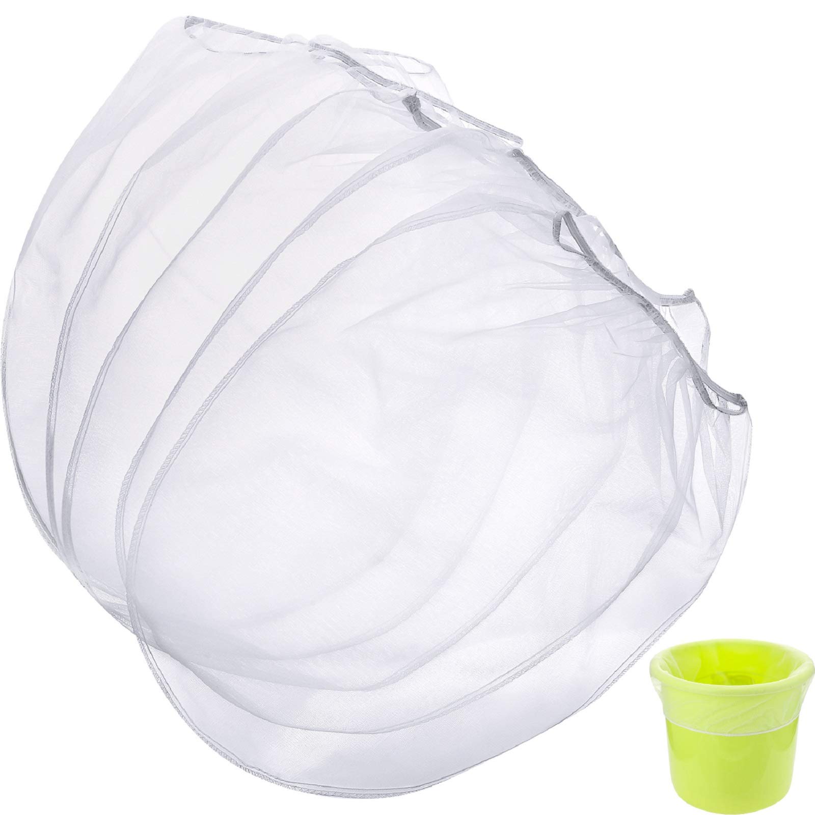 Paint Strainer Bags White Fine Mesh Filters Bag Bucket Elastic Opening Strainer Bags Hydroponic Paint Filter Bag for Paint Gardening (5 Pieces, 5 Gallon)