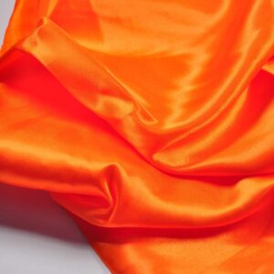 Charmeuse Satin Orange Fabric, 60" Wide, Silky, for Wedding,Bridal,Decoration, Fashion,Apparel Crafts by 1Yard