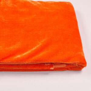 stretch velvet fabric 12 colors 62" wide for sewing apparel upholstery curtain by the yard (one yard orange)