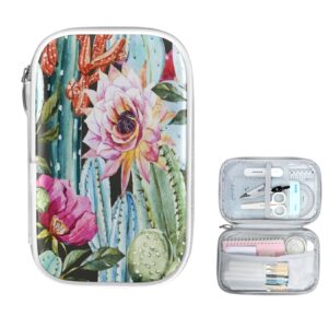 zzkko flower cactus succulents pencil bag case zipper pencil holder organizer stationary pen bag cosmetic makeup bag pouch purse for school office supplies