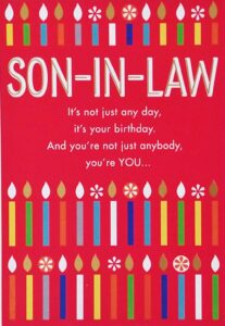 greeting card son-in-law - it's not just any day, you're not just anybody - happy birthday