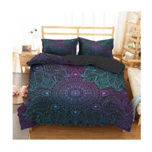 Bedding Set 3D Printed King Duvet Cover Bohemian Mandala Home Textiles for Adults Bedclothes with Pillowcase Bed Sheet Queen Quilt Cover (US King)