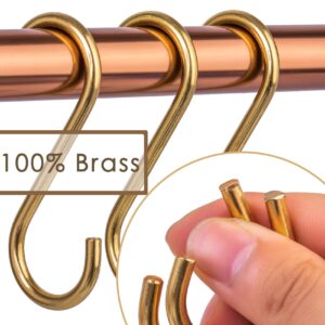 12 Piece Brass S Shaped Hooks, Gold Coat Clothes Towel Hangers, Kitchen Pots Pans Coffee Cups Rack Hooks