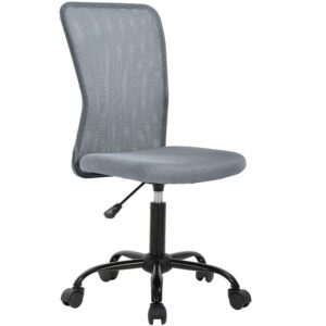 ergonomic office chair mesh computer chair small desk chair back support lumbar support modern executive adjustable chair mid back task rolling swivel chair with wheels armless (grey)