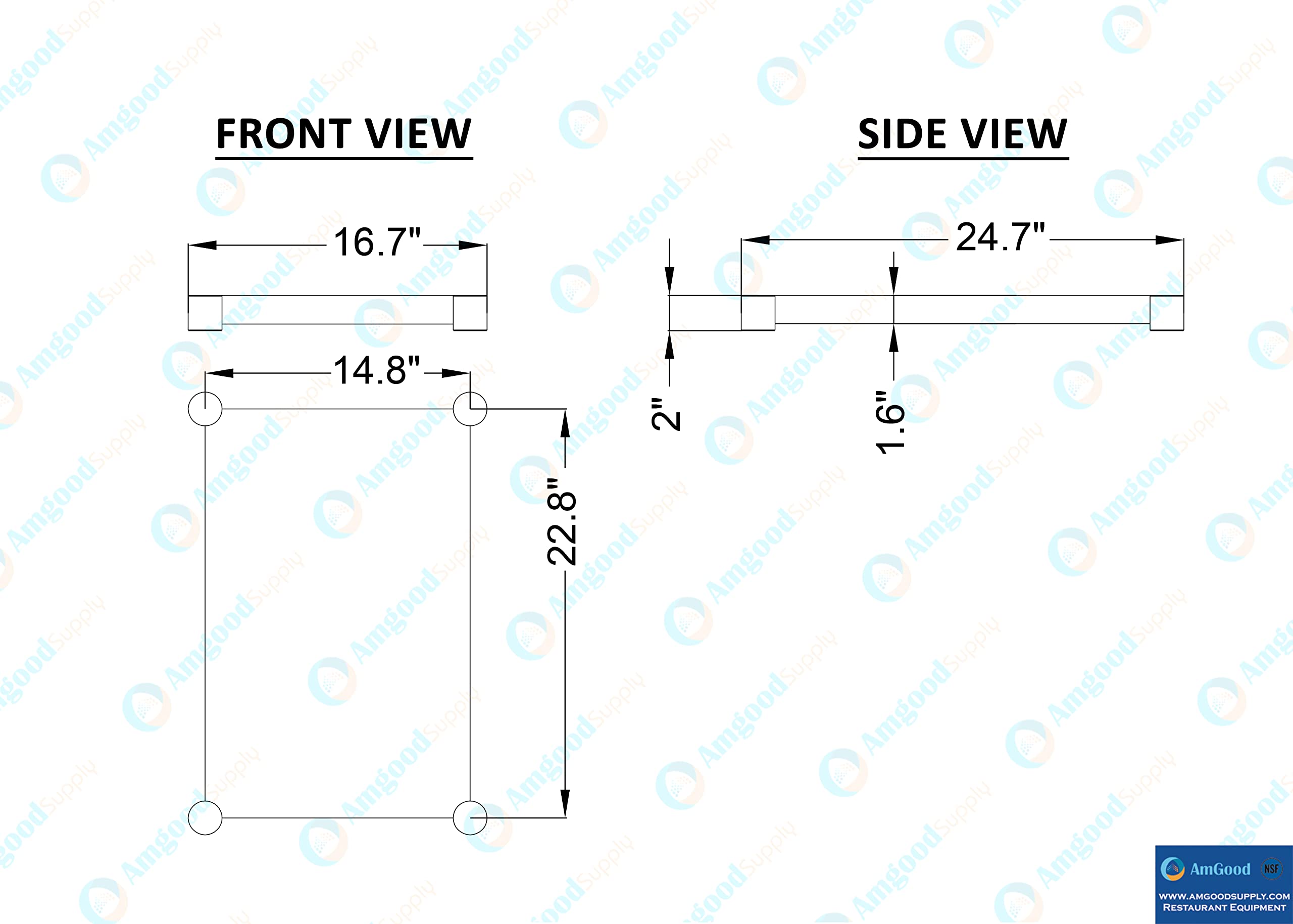 Additional Undershelf for AmGood Work Table (30" X 18")