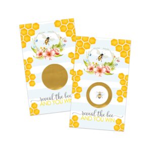 bumblebee scratch off game cards (30 pack) - fun bridal shower games, modern wedding activities, lottery tickets for door prizes, raffle drawings, instant win scratchers, baby shower party favors