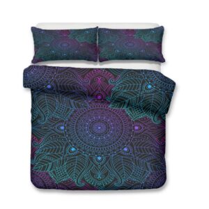 Bedding Set 3D Printed King Duvet Cover Bohemian Mandala Home Textiles for Adults Bedclothes with Pillowcase Bed Sheet Queen Quilt Cover (US King)