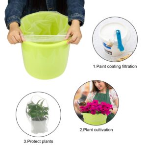 Paint Strainer Bags White Fine Mesh Filters Bag Bucket Elastic Opening Strainer Bags Hydroponic Paint Filter Bag for Paint Gardening (5 Pieces, 5 Gallon)