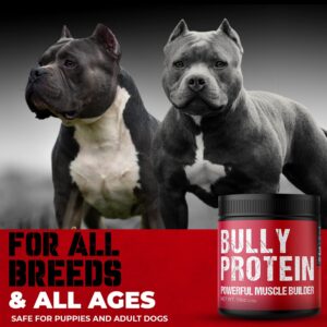 bulk em' up! real meat bully protein muscle bulker | 283mg pure protein powder for bullys and dogs | daily protein for your pitbull, fast gains. 30 day supply (60 servings) bully/dog protein