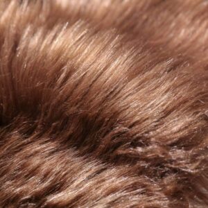 Carvapet Fluffy Shaggy Soft Faux Sheepskin Fur Area Rugs Floor Mat Chair Sofa Cover Beside Carpet for Bedroom Living Room, 2ft x 3ft, Brown