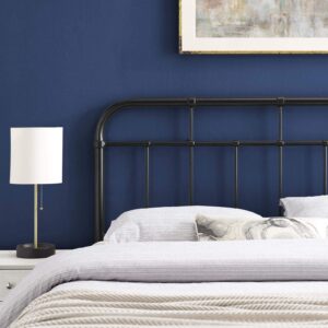 Modway Alessia Modern Farmhouse Metal King Headboard in Black