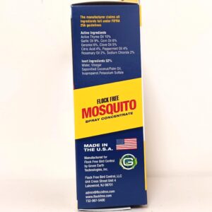 Flock Free Natural Mosquito Control Spray Concentrate, Repels Mosquitoes, Ticks, Fleas, Flies, Gnats, and Chiggers Away. Makes up to 4 Gallons! (4oz Concentrate)