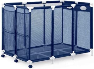 tisyourseason rolling pool toy storage cart bin - xx-large | perfect contemporary nylon mesh basket organizer for your goggles, beach balls, floats, swim toys & accessories