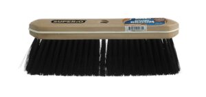 broom refill head for kitchen and home broom - heavy duty household broom easy sweeping dust and wisp floors and corners (black- tampico & synthetic)