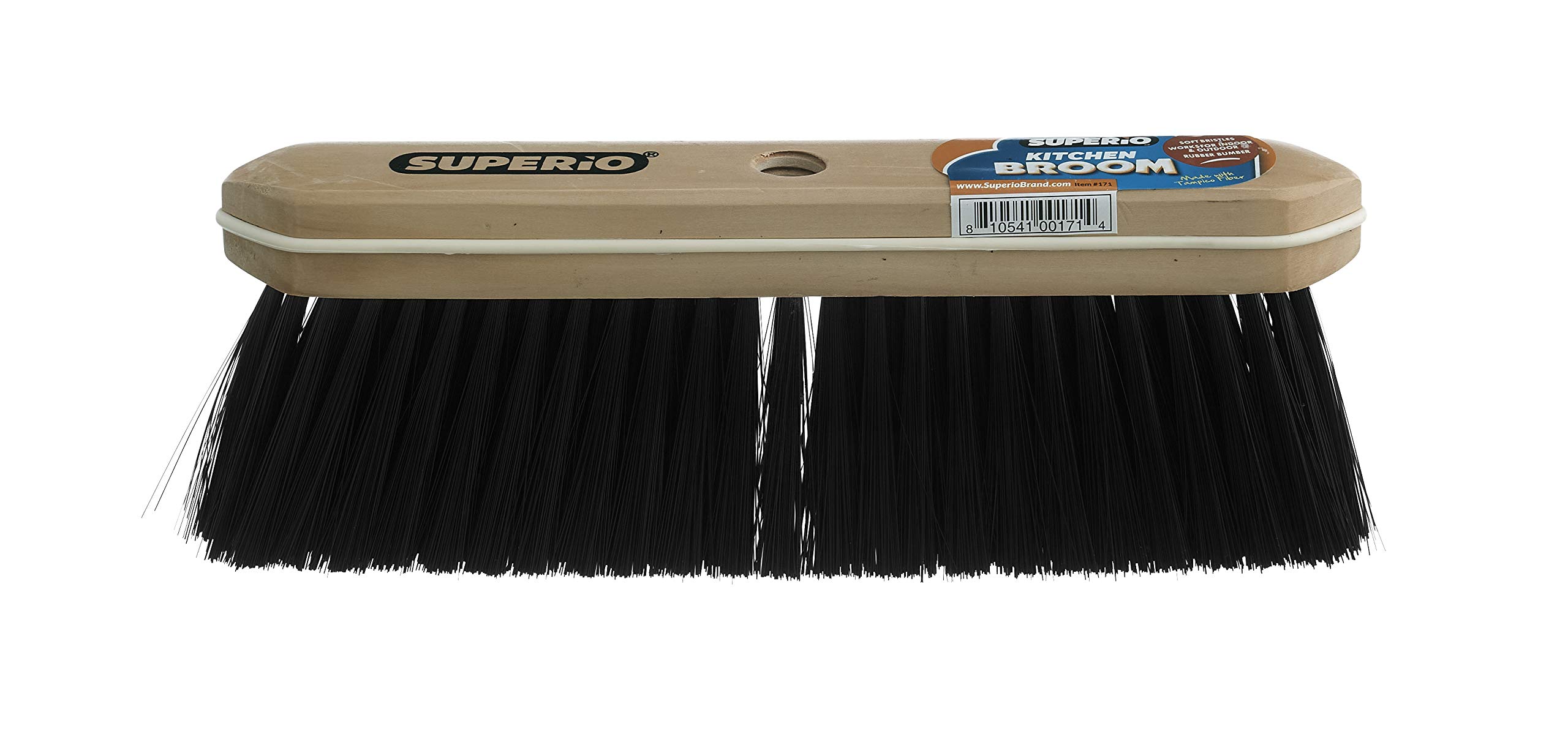 Broom Refill Head for Kitchen and Home Broom - Heavy Duty Household Broom Easy Sweeping Dust and Wisp Floors and Corners (Black- Tampico & Synthetic)