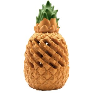 herm sprenger – pineapple dog chew toy for aggressive chewer – natural rubber dog treat dispenser – large tough dog dental teeth cleaning chew toys for large and medium breed