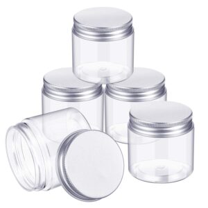 12 Pack Clear Plastic Storage Favor Jars Wide-Mouth Plastic Containers with Lids for Beauty Products (3 Ounce)