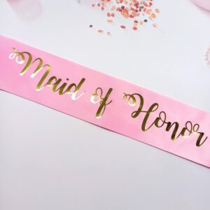 magnusson's garden maid of honor sash, bachelorette party sash, bridal shower decorations, wedding party accessories, chief bridesmaid proposal gift ideas