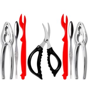 7pcs seafood tools set including 4 forks and 2 lobster crackers nut cracker 1 seafood scissors