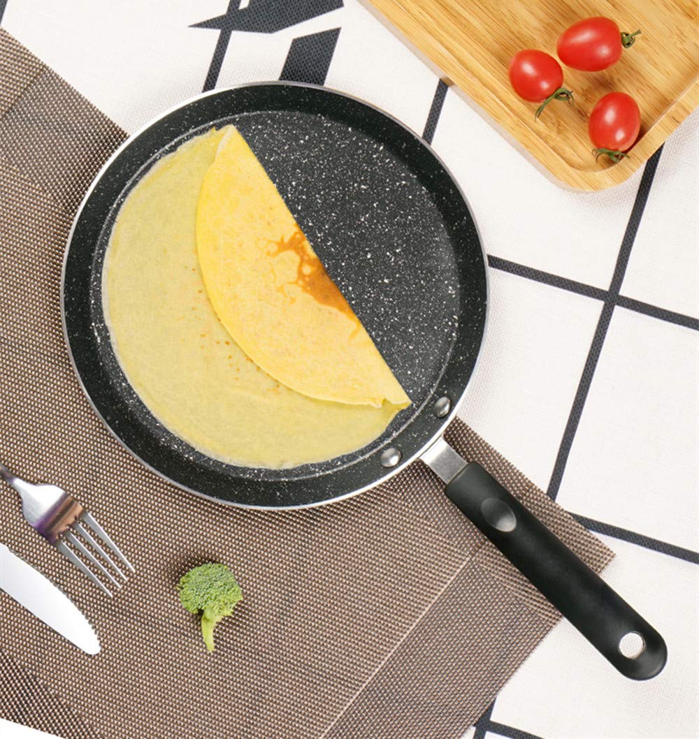 Mokpi Nonstick Skillet Crepe Pan Omelet Pan Pancake Fry Pan Kitchen or Camping Cookware (10-Inch, Black)